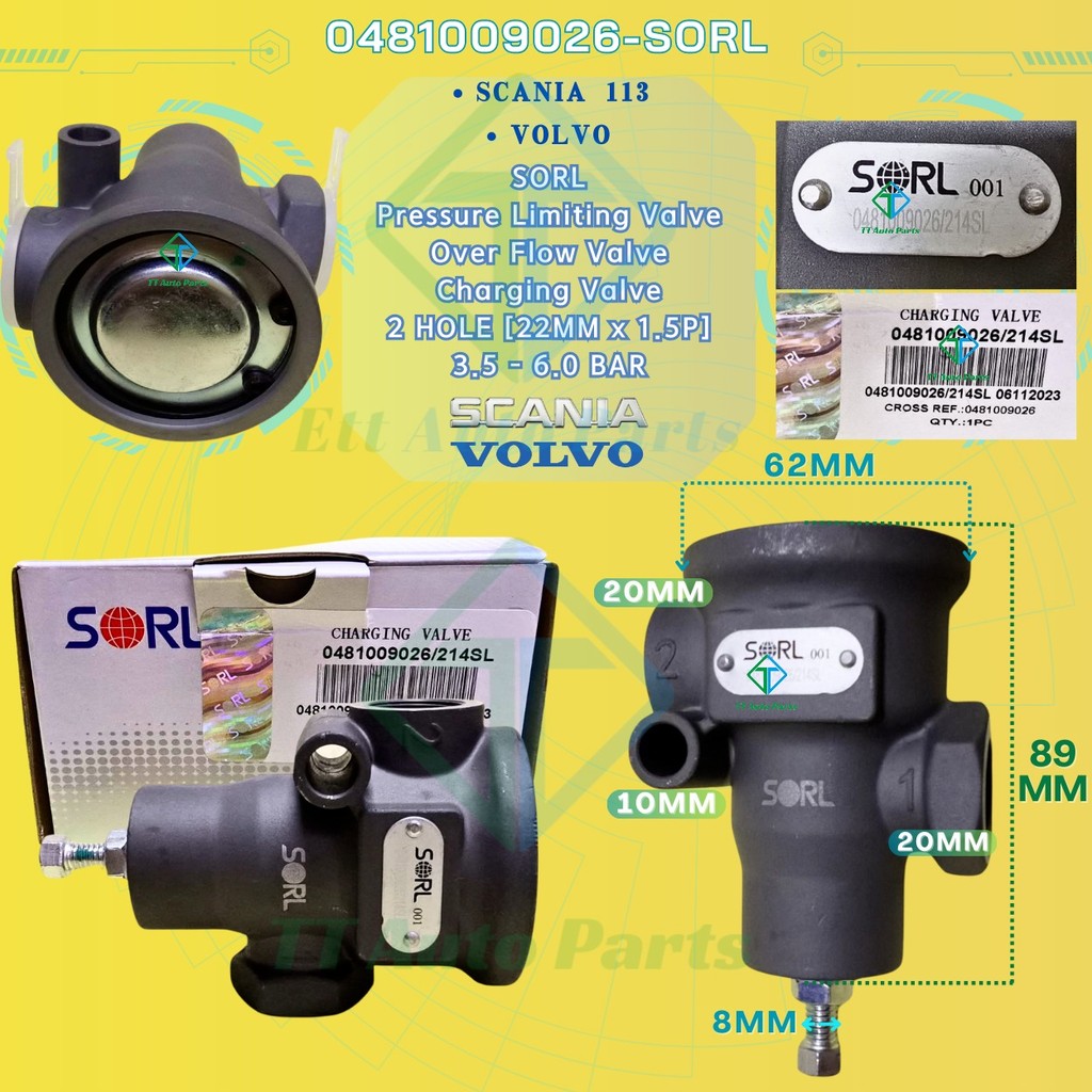 Pressure Limiting Valve Scania | Volvo [3.5-6.0 BAR Charging Valve ...