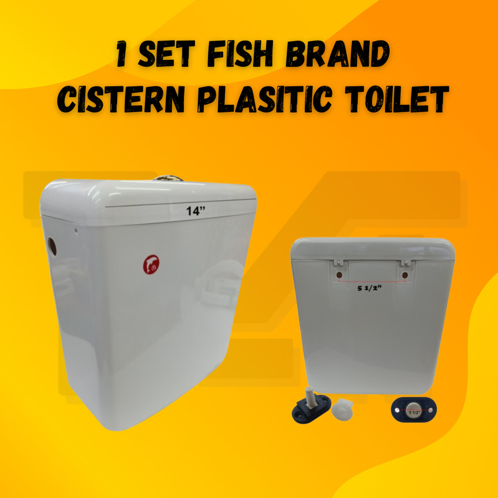 0002 1 Set Fish Brand CISTERN PLASTIC TOILET TANK WHITE / Tanki Air ...