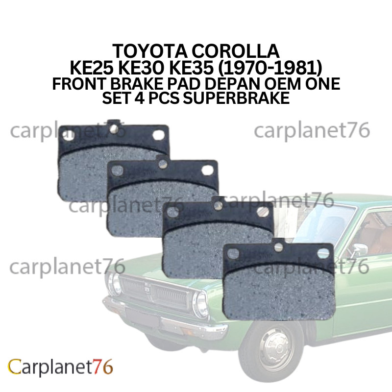 TOYOTA COROLLA KE25 KE30 KE35 (1970-1981) FRONT BRAKE PAD DEPAN OEM ONE ...