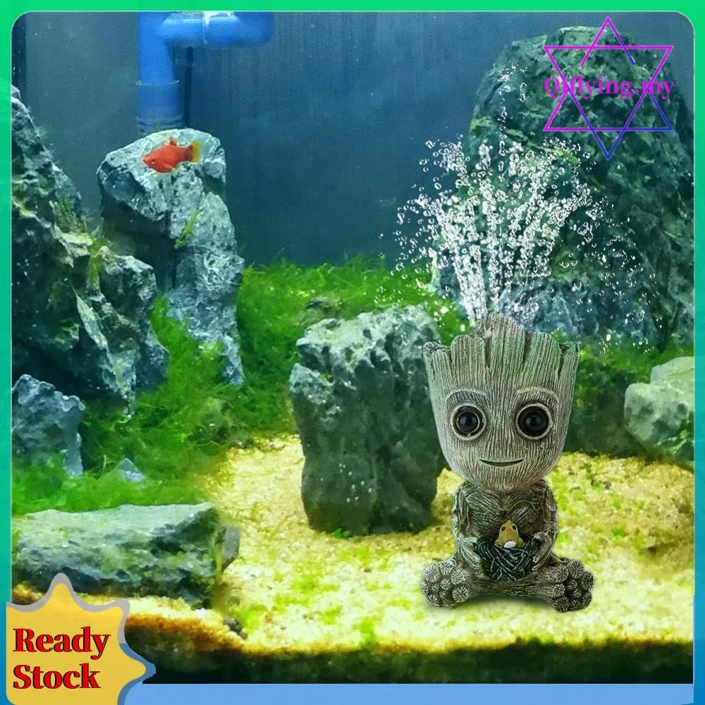 Cute Mini Tree Man Fish Tank Oxygen Air Pump Bubble Stone Aquarium ...