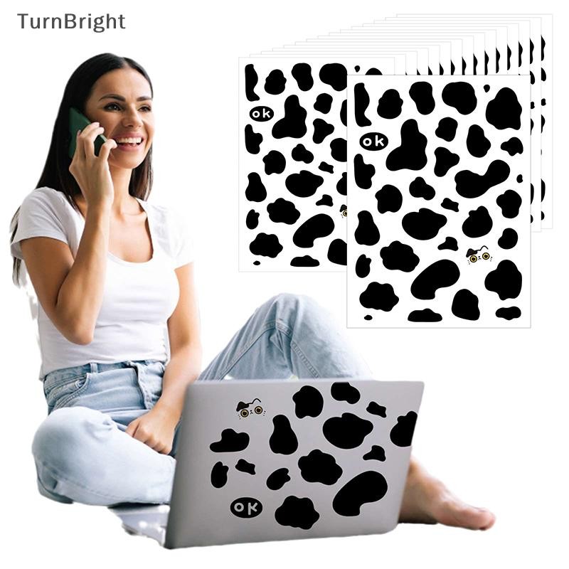 [TurnBright] 340/680 Pcs Waterproof Cow Print Vinyl Self-Adhesive Black ...