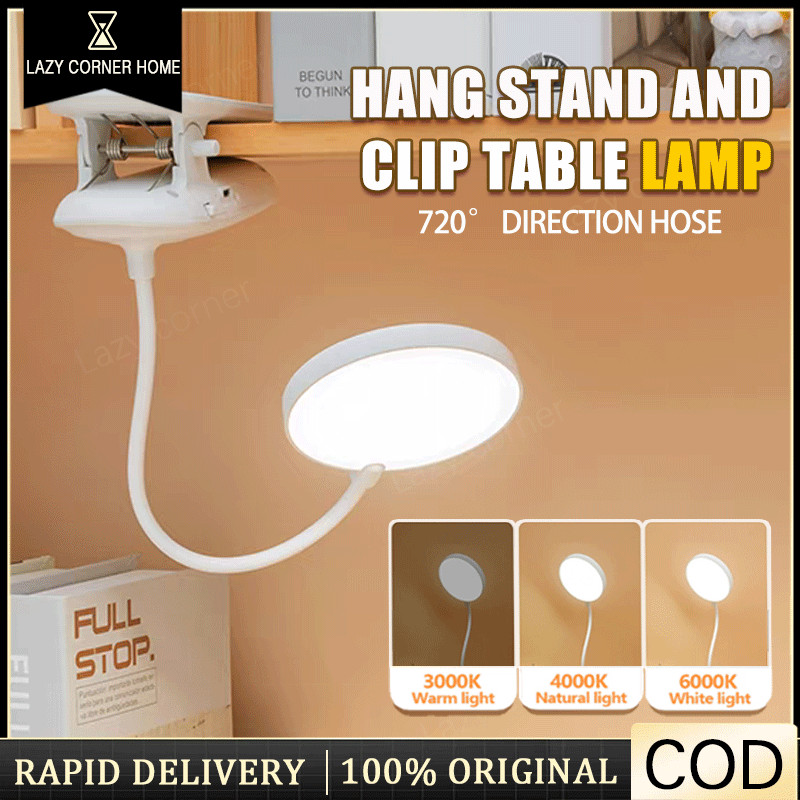 【COD】LED Clip Wireless Table Lamp Study 3 Modes Touch USB Rechargeable ...