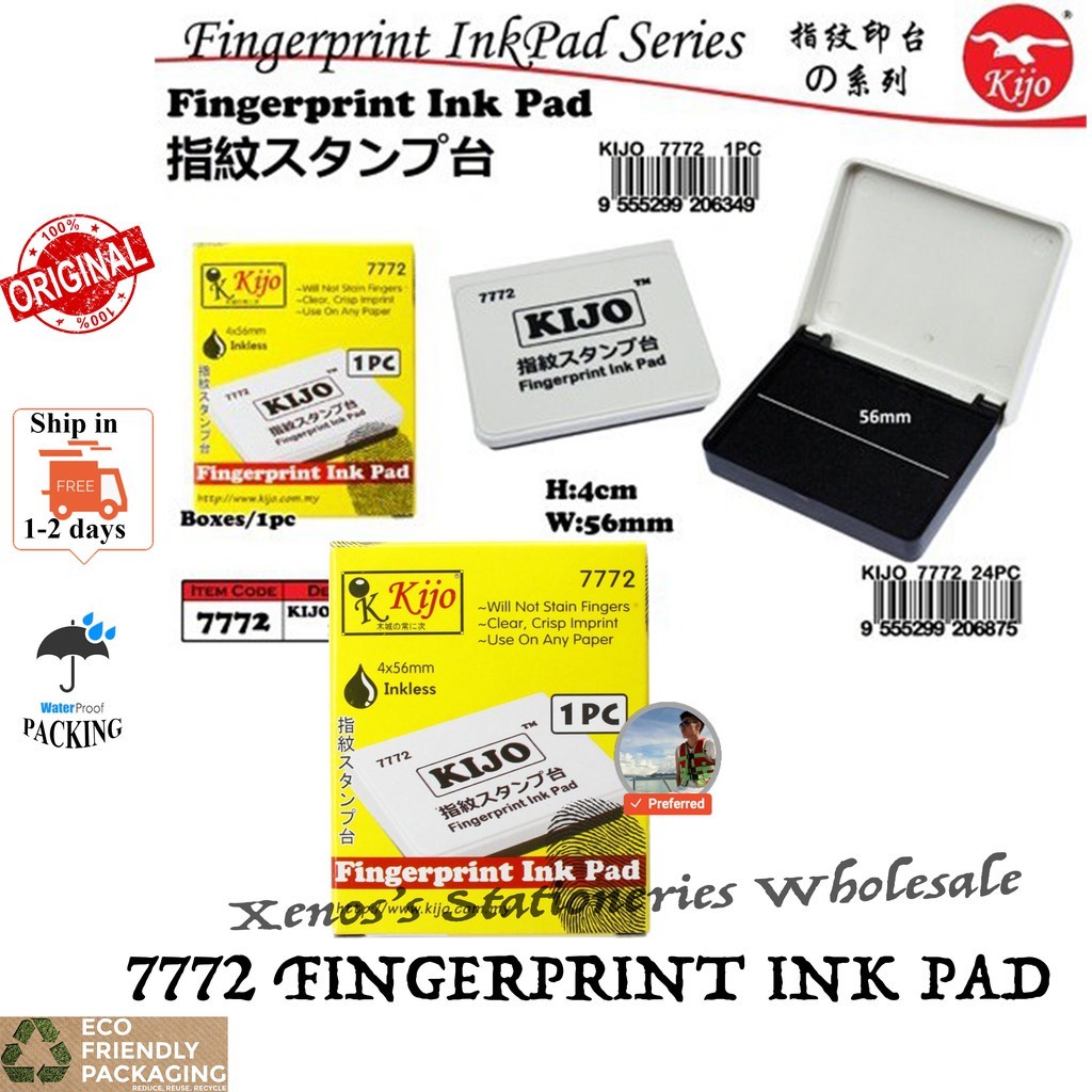 7772 Kijo Finger Print Ink Pad Thumb print ink pad Finger Stamp Pad ...