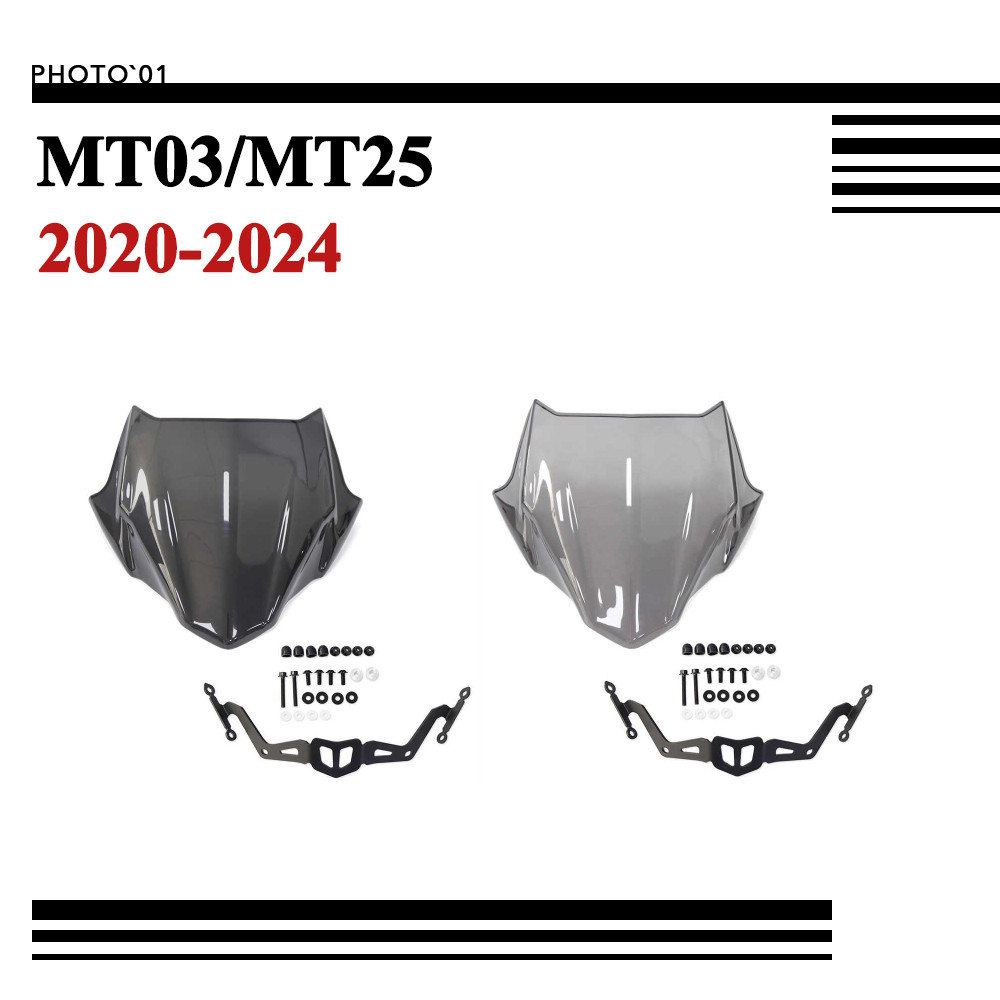 PSLER For YAMAHA MT03 MT25 MT 03 MT 25 Windshield Visor Windscreen Wind ...