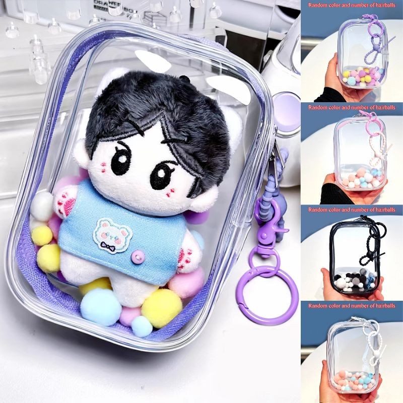 Small Square Box 10cm Cotton Doll Outdoor Bag with Double Zippers PVC ...