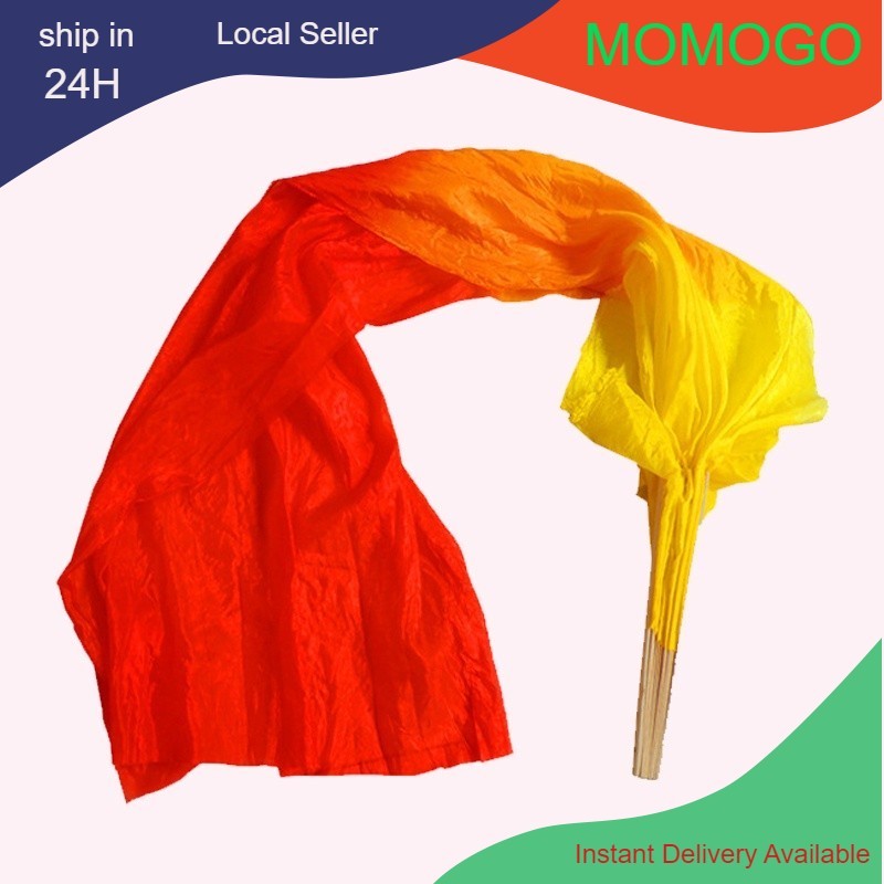 3Colors Long Fans Veils Dance Fan Romanful Colorful Long Fan Veils 跳舞扇 ...