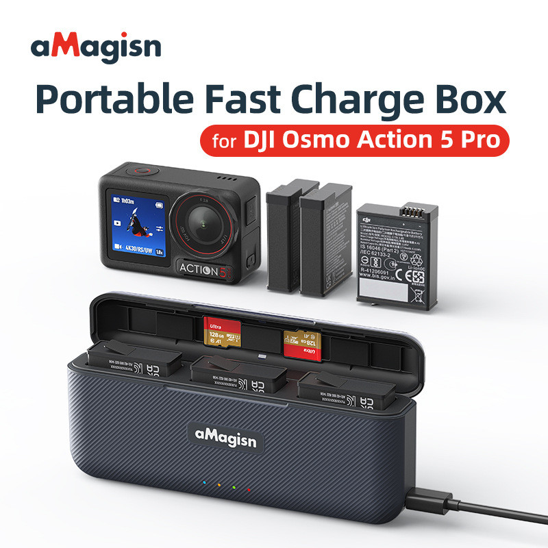 Sports Camera Charging Box For DJI Action 5 Pro Battery Charger Fast ...