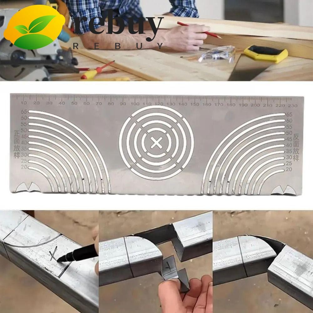 REBUY Square Tube Folding Ruler, Stainless Steel Metal Marking Four ...
