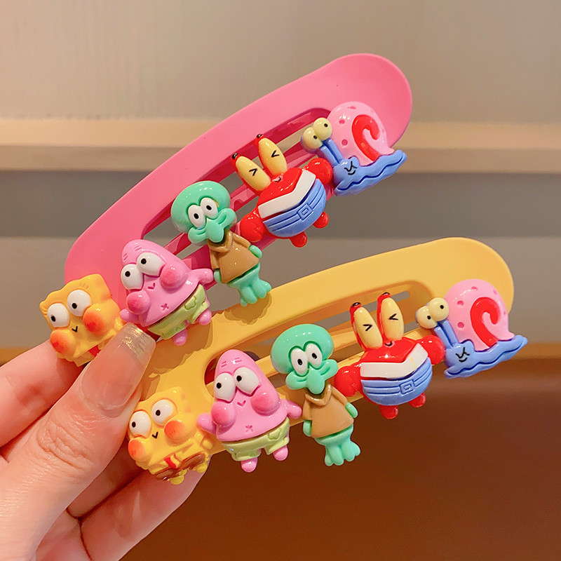 Children Cartoon Cute SpongeBob SquarePants Hairpin Pie Big Star ...
