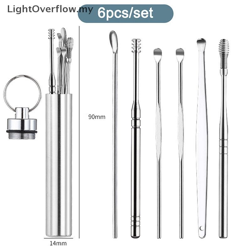 [LightOverflow] Stainless steel ear pick spiral spring ear pick cleaner ...