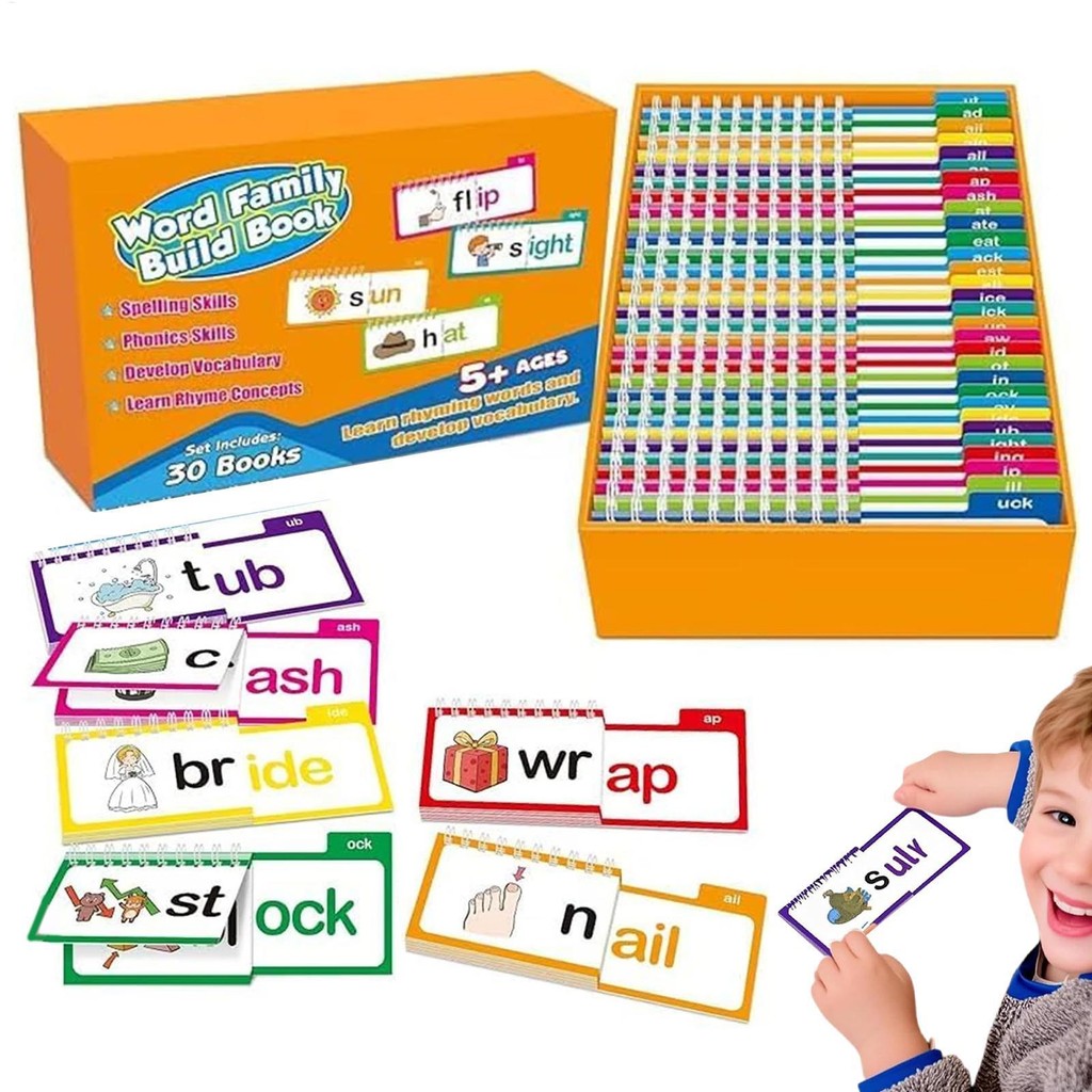 30 Read and Rhyme Flip Books Word Family Build Book Kindergarten Read ...