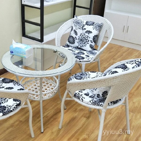 Kerusi Meja Balkoni Kerusi Rotan Set Tiga Keping Meja Kopi Kecil ...