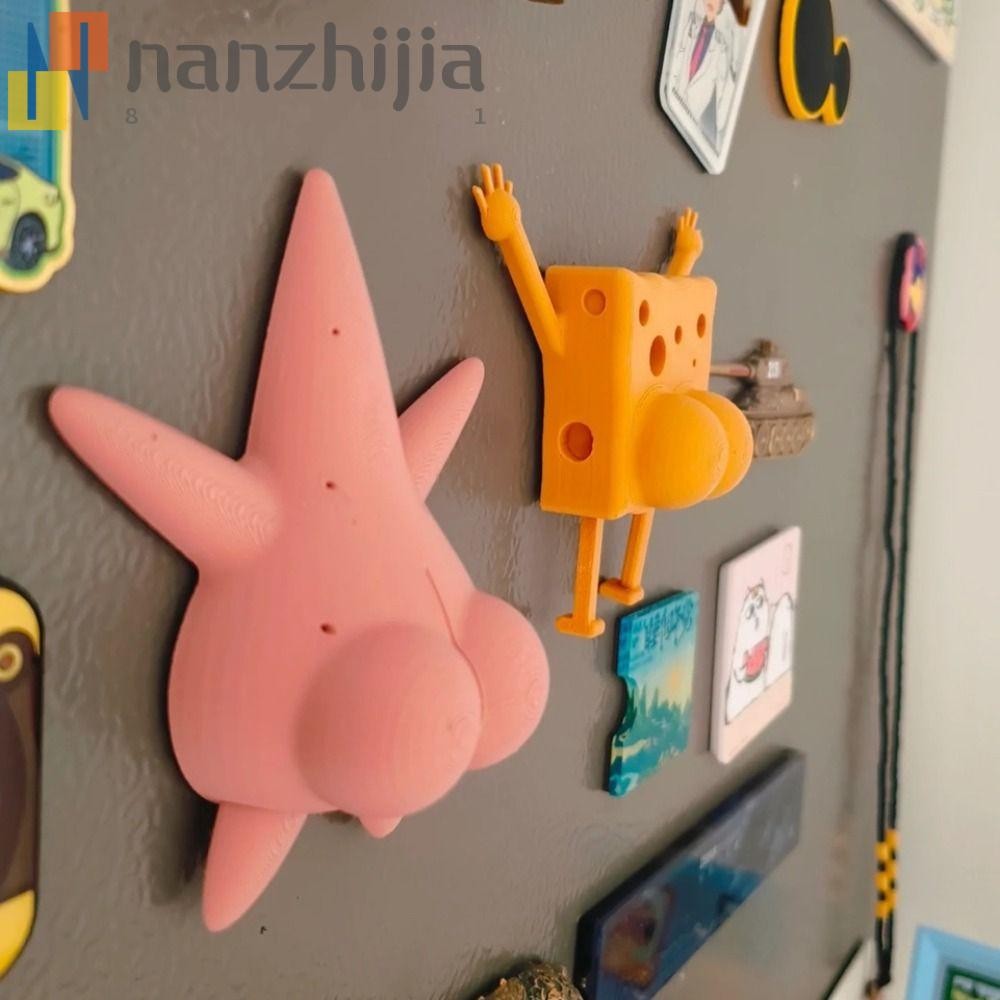 NANZHIJIA SpongeBob Fridge Magnet, Notes Clip Pen Holder Refrigerator ...