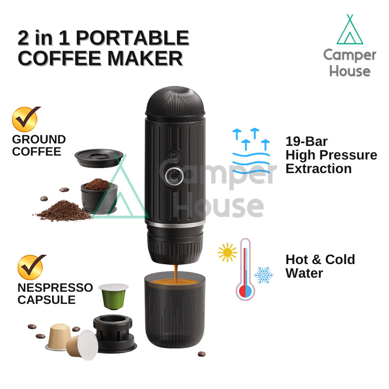 Mini Portable Coffee Machine 2 In 1 Hot Cold Expresso Coffee Maker ...