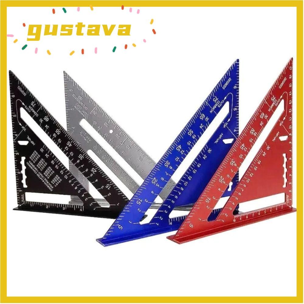 GUSTAVA 7Inch Triangle Ruler, Aluminium Alloy Protractor Square ...