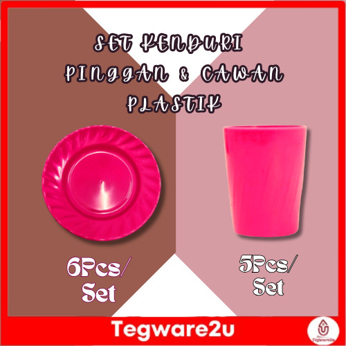 Set Kenduri Pinggan & Cawan Plastik Berbaloi / Plastic Plate & Tumblr ...