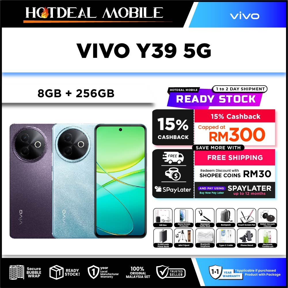 VIVO Y39 5G [16(8+8)GB RAM 256GB ROM] - Original VIVO Malaysia | Shopee Malaysia