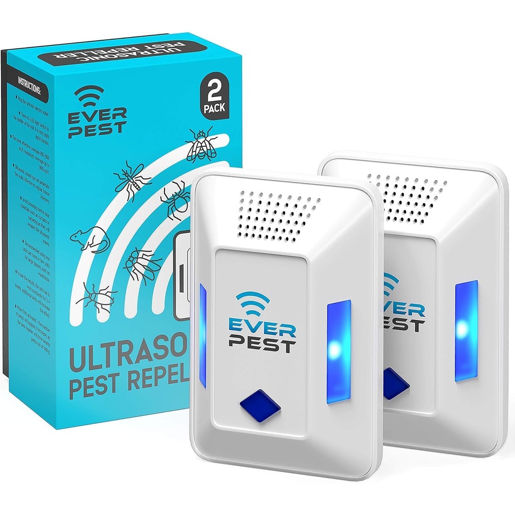 Ultrasonic Pest Repeller Plug in - 2 Pack Device Repels Cockroach ...