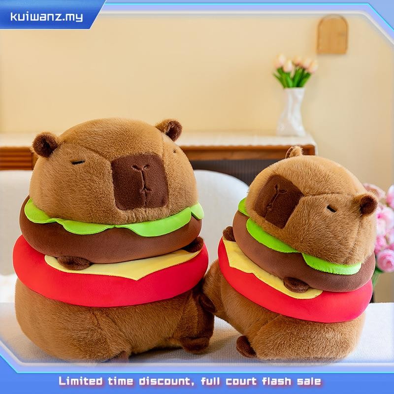 HugBox Patung Burger Capybara Plush Small Capibala Plushies Doll ...