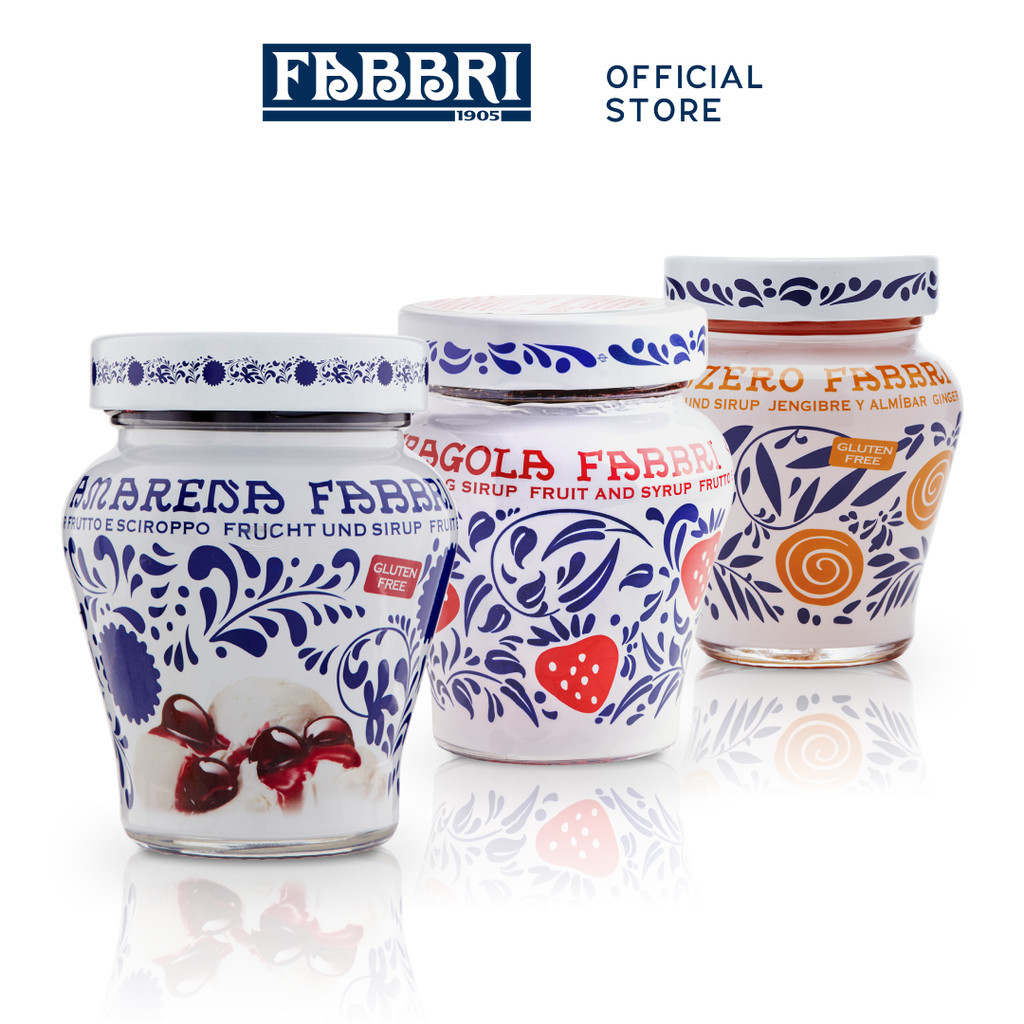 Fabbri Amarena Wild Cherries in syrup, Fabbri Strawberries in syrup and ...