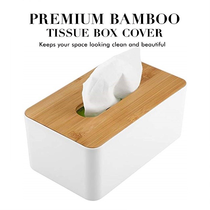 Japanese Style Bamboo Wood Cover Tissue Box Desktop Paper Box Simple ...