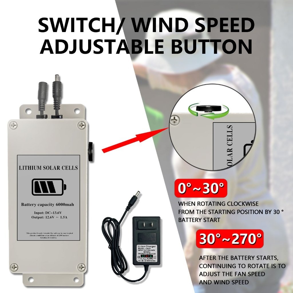 Mengecas kipas ekzos, panel solar bateri lithium, sesuai untuk ...