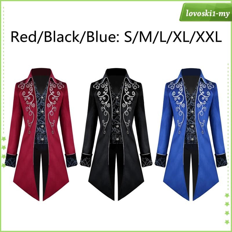[LovoskibcMY] Vintage Mens Medieval Tailcoat Steampunk Lapel Suit Long ...