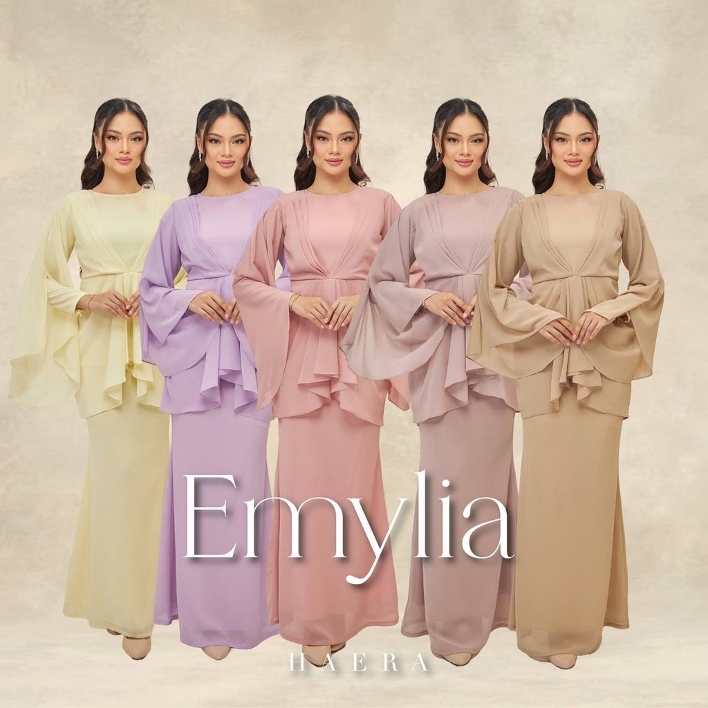 HAERA || EMYLIA Exclusive Kurung Chiffon with full Lining | Shopee Malaysia