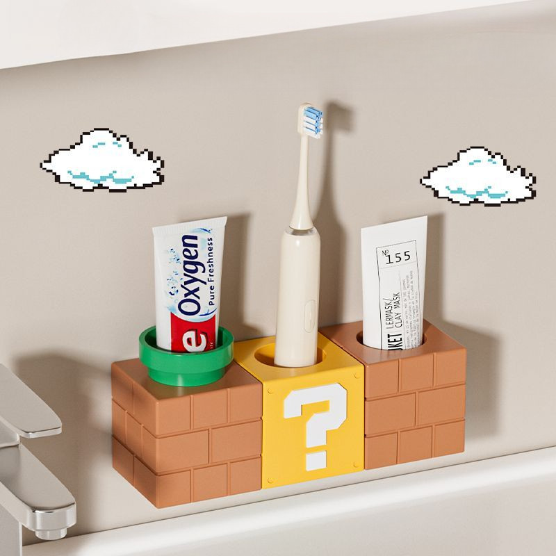 Super Mario Electric Toothbrush Rack Toilet Perforation-Free Wall ...