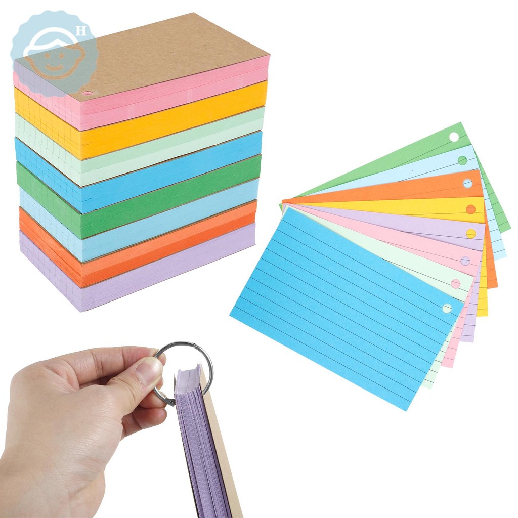 8 Pack 800 Pcs Lined Index Cards 3 x 5 Inches Ruled Study Cards with 8 ...