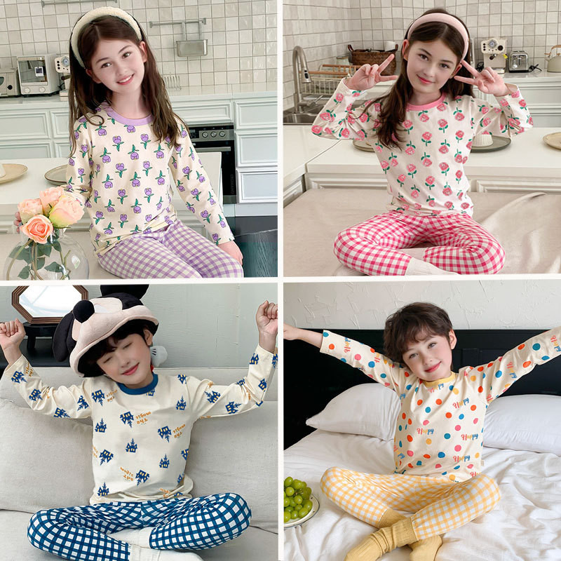 （1-12Y）Kids Pyjamas Girls Long Sleeves Pajamas German Velvet Autumn ...
