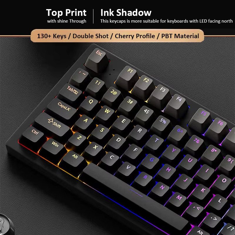 Gradient Ink Double Shot RGB Backlit PBT Keycaps 130 Keys Cherry ...