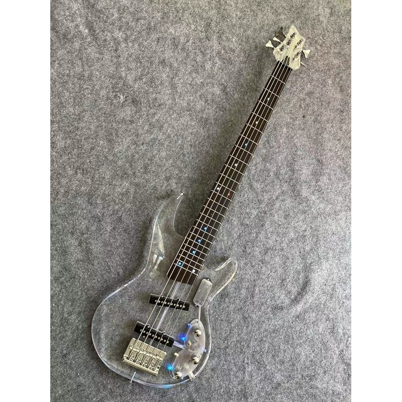 Custom Colorful Light Led Acrylic Body 5 Strings Electric Bass Guitar 2 ...