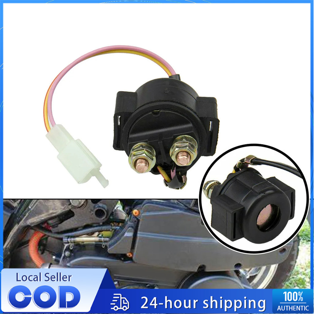 12V Motorcycle Starter Relay GY6 Scooter Moped Solenoid Switch 2 Wire 2 ...