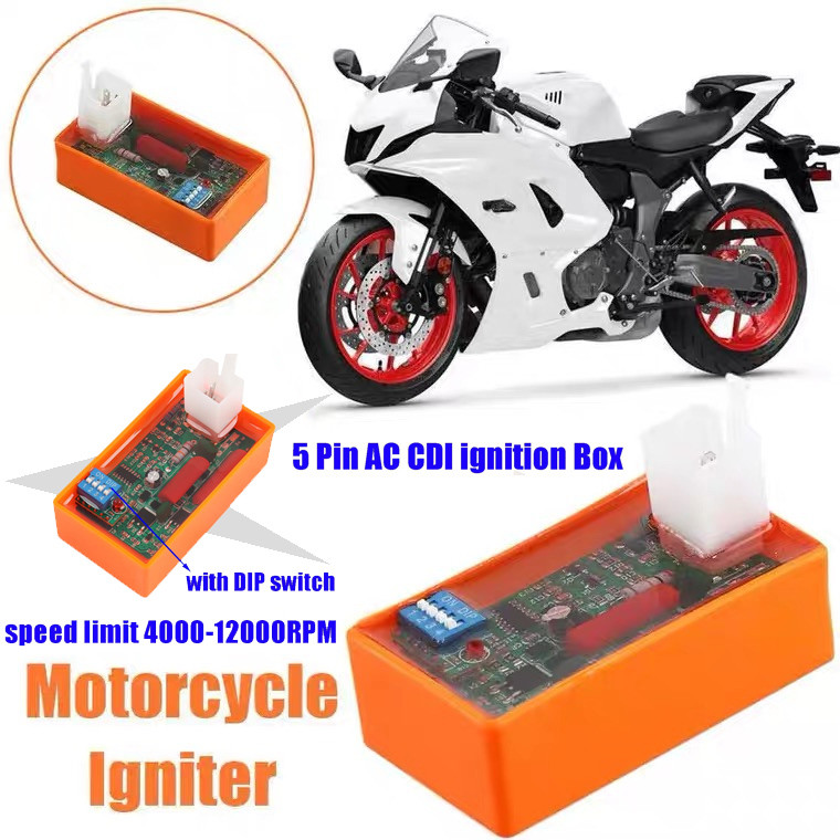 Motorcycle Lgnition 5 Pin AC CDI Cassette With DIP Switch Motorcycle ...