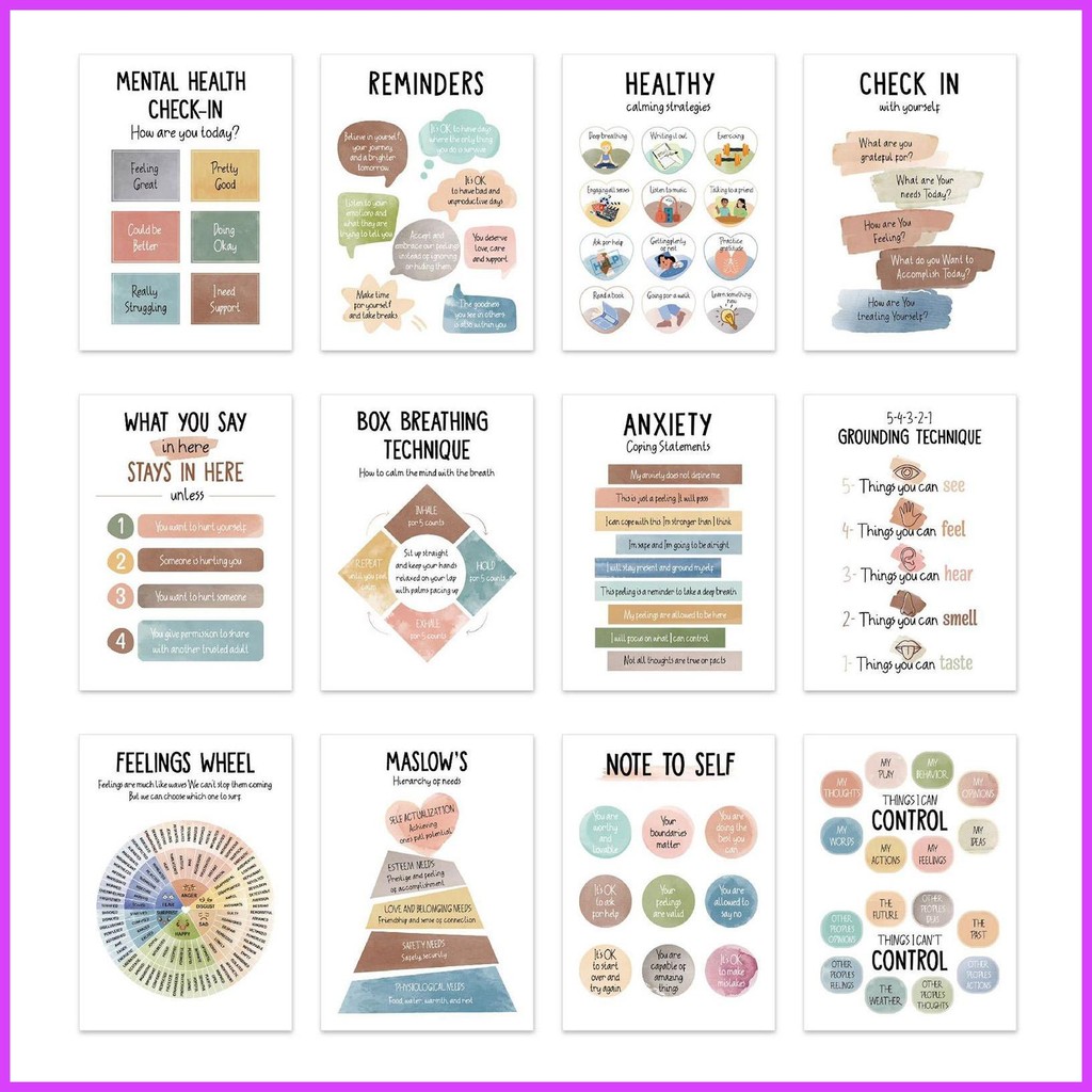 Calming Corner Poster 12X Calming Classroom Decor Calm Emotion Charts ...