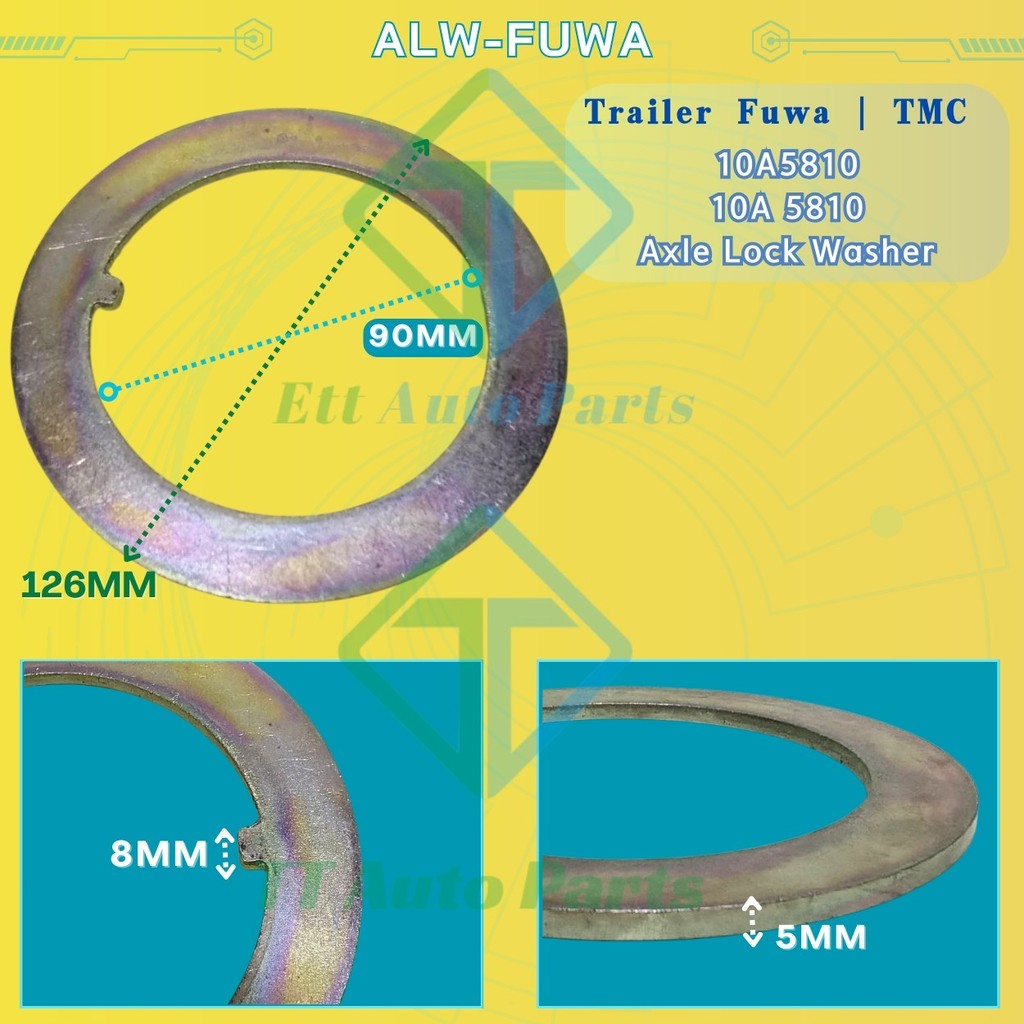 Axle Lock Washer For Trailer FUWA | Trailer TMC 10A5810 = 10A 5810 [ALW ...