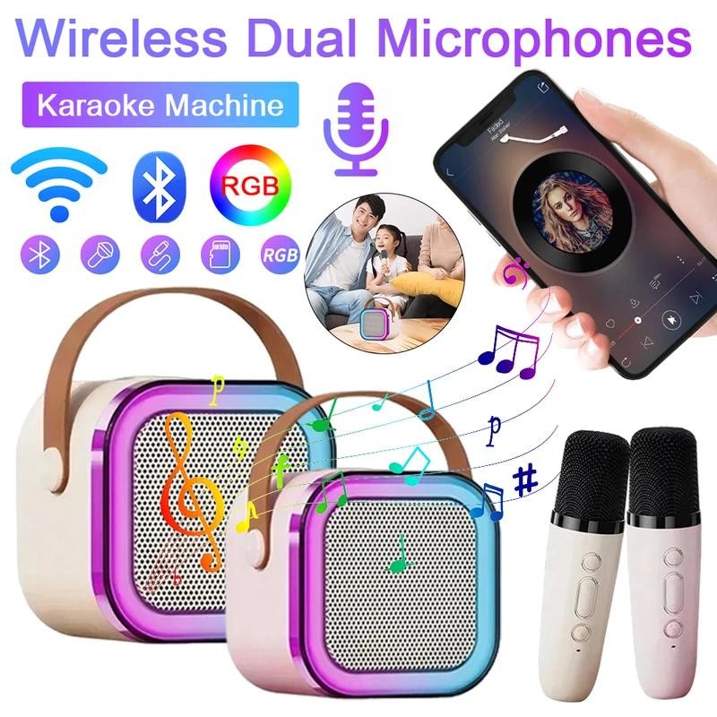 3-4Pcs Karaoke Wireless Audio Mini Speaker K12 Bluetooth Microphone Portable Home KTV | Shopee ...
