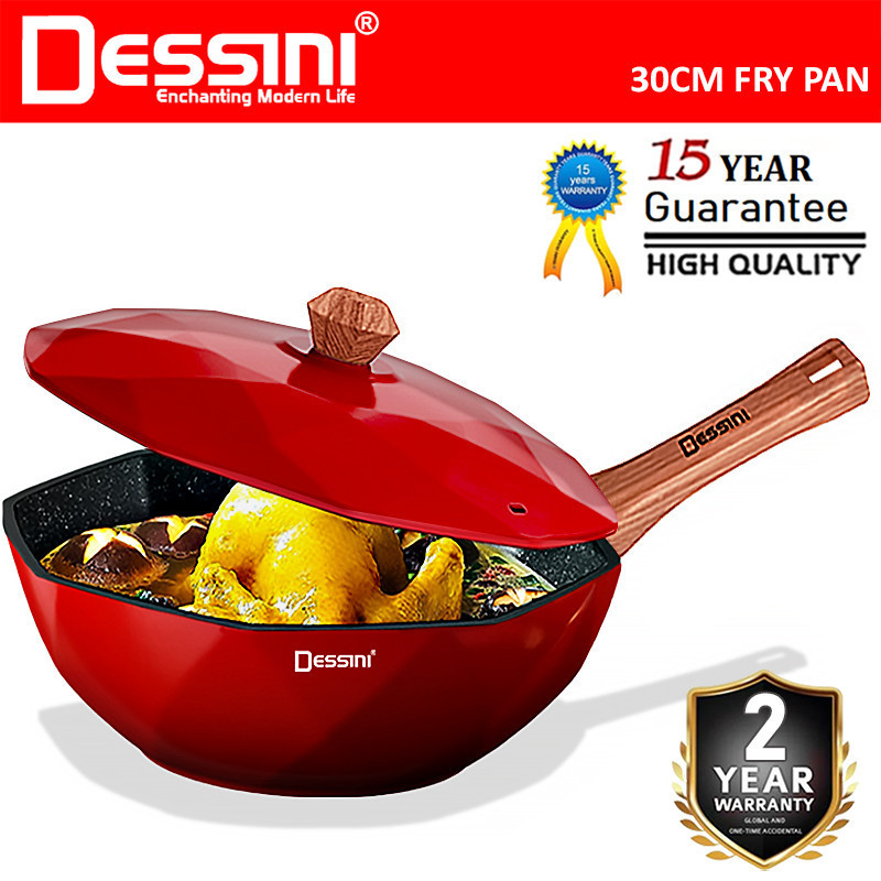 DESSINI ITALY 30CM Aluminuim Induction Casserole Non Stick Frying Pan ...
