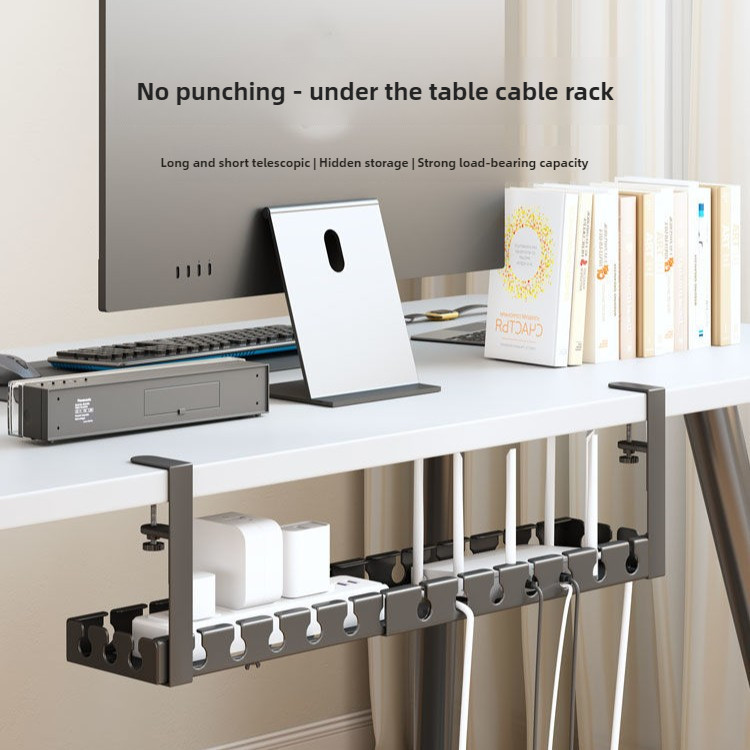Under-table cable manager No punching, power cord rack slot, line ...