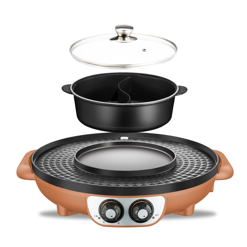 Barbeku stimbot, periuk bersepadu yang boleh dipisahkan, panggangan ...