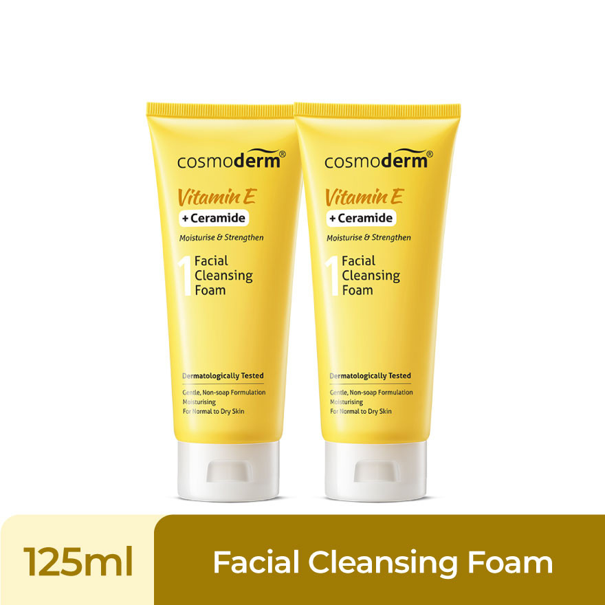 COSMODERM Vitamin E Facial Cleansing Foam Twin Pack(2x125ml) | Shopee ...