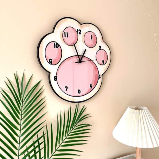 Jam Dinding Kedai Haiwan Peliharaan Kucing Kartun Jam Senyap Kreatif ...