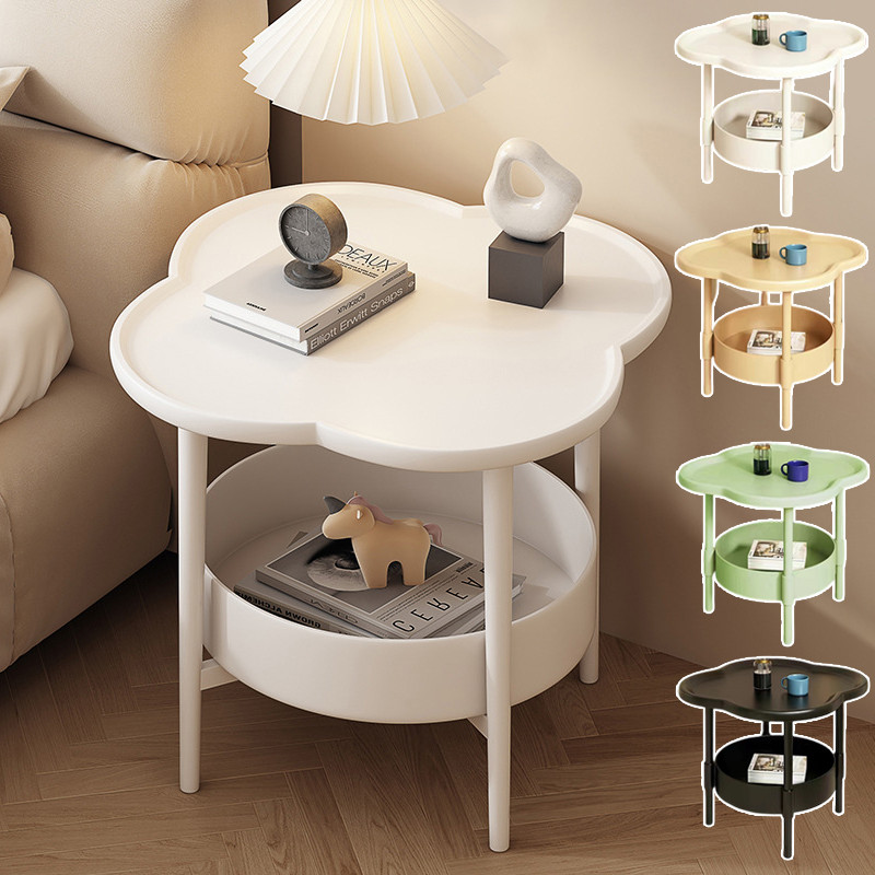 Ins Flower Shaped Tea Table Living Room Double-layed Storage Rack ...