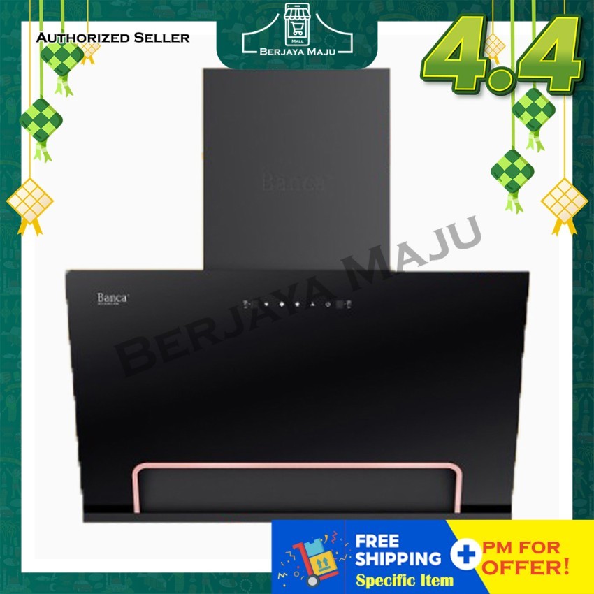 Banca 1750m3/hr Slanted Chimney Hood BCH-HAZEL-90BL (Smart Motion ...