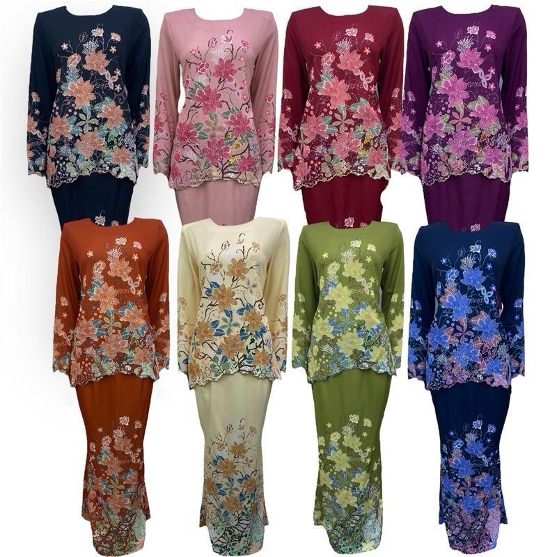 L00178 Dahlia Eksklusif Baju Kurung Mini Sulam Zip Mersa Wuduk Kain Duyung - Material Soft Silk ...