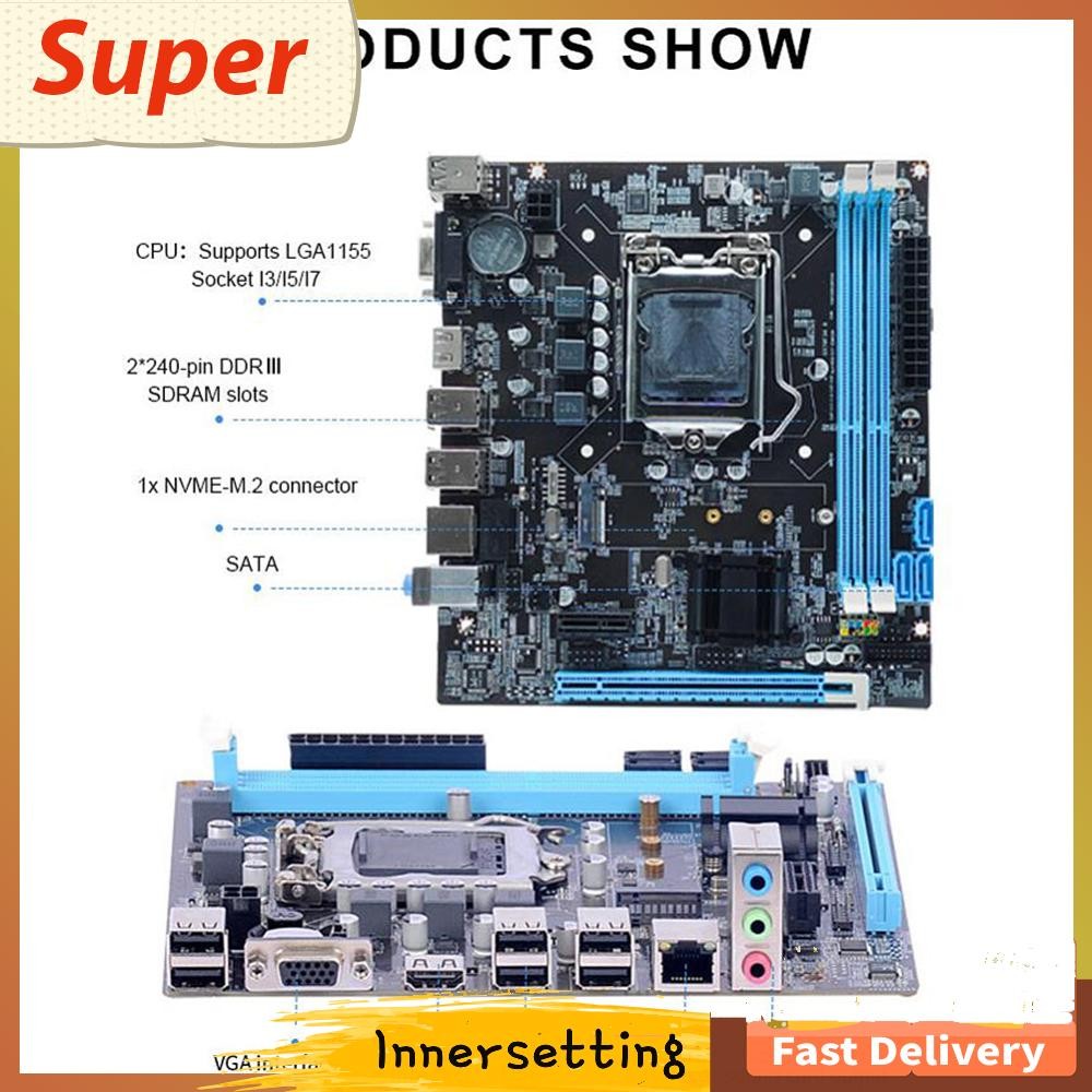 [innersetting.my] H61 Motherboard 16GB Micro-ATX Desktops MainBoard LGA1155 Socket I3/I5/I7 CPU ...