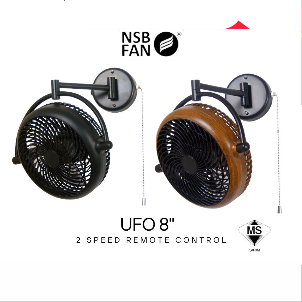 NSB Corner Fan 8" Wall Ceiling Fan Vento UFO 2 Speed with adjustable ...