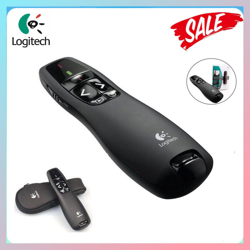 Logitech R400 USB Wireless Presenter Red Laser Pointer 2.4GHz Remote Control Pointer Pen For PPT ...