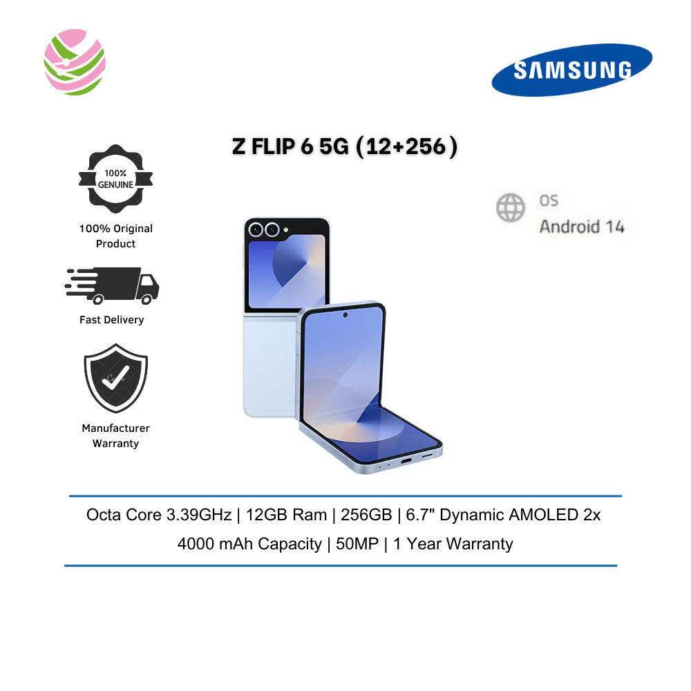 Samsung Galaxy Z Flip 6 5G 12GB/ 256GB/ 4000mAh/ 50MP | Shopee Malaysia